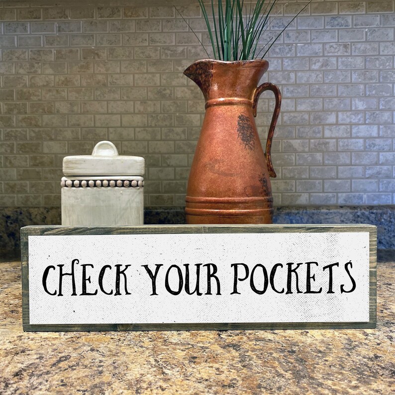Check Your Pockets Laundry Room Decor Laundry Wall Sign | Etsy