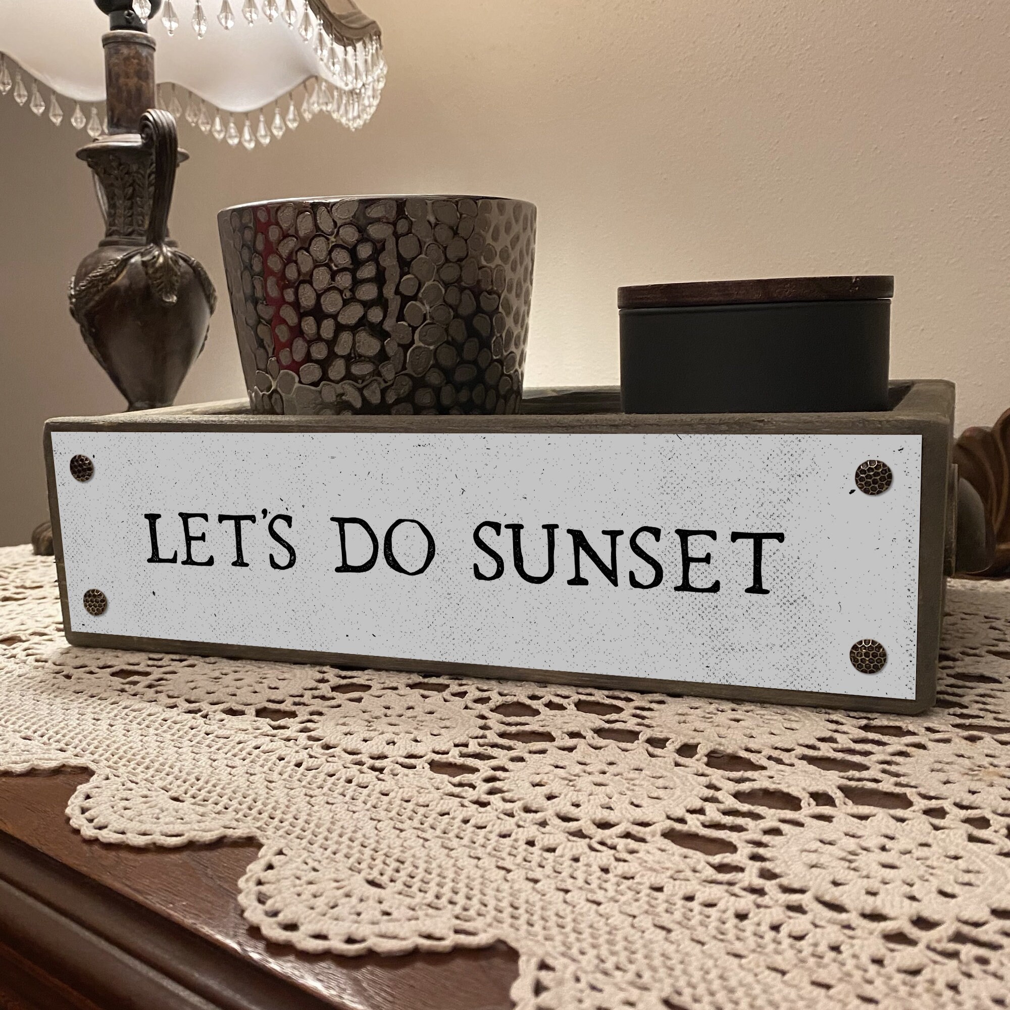 Let's Do Sunset Beach Decorative Storage Box Wood | Etsy