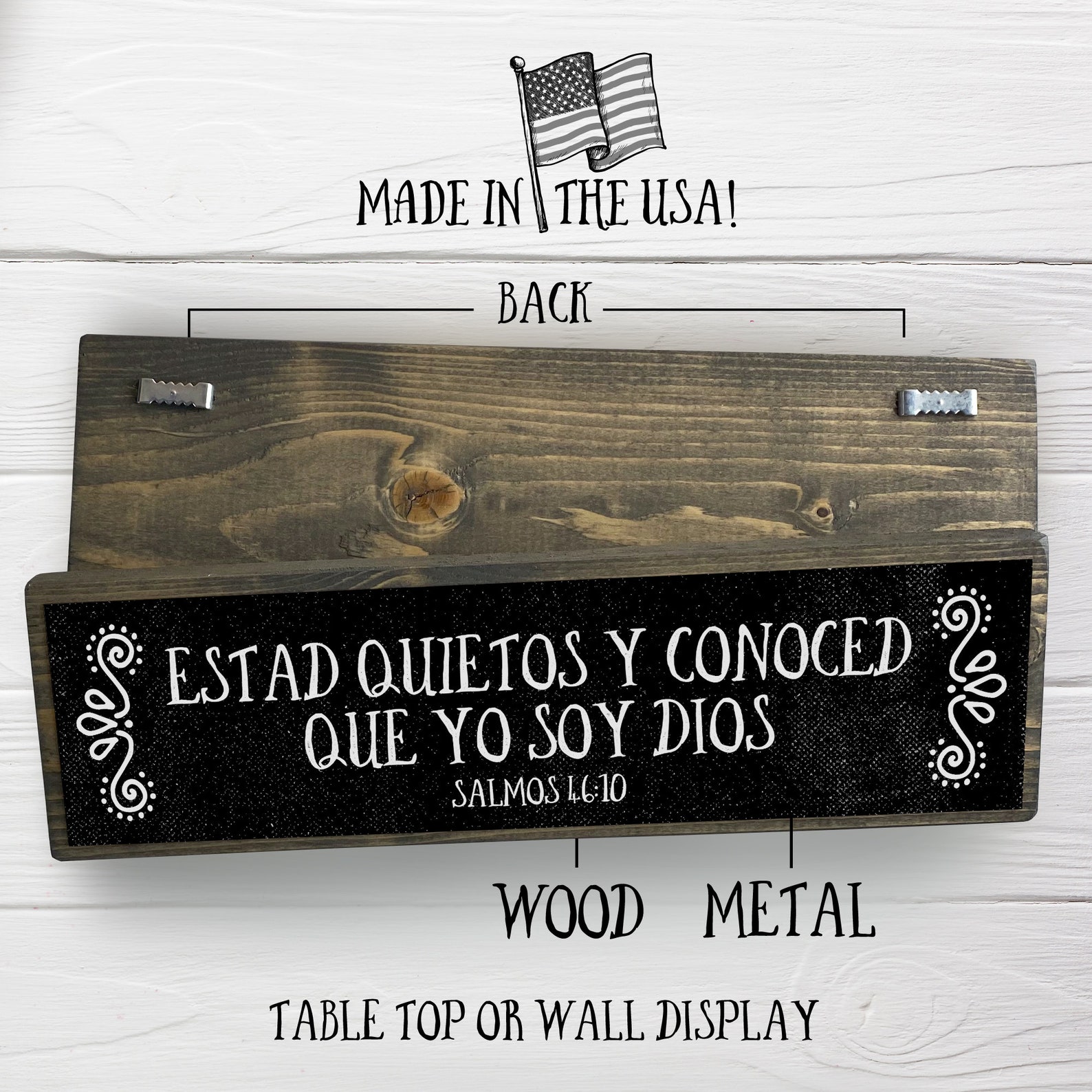 Estad Quietos Y Conoced Que Yo Soy Dios Spanish Bible Verse - Etsy