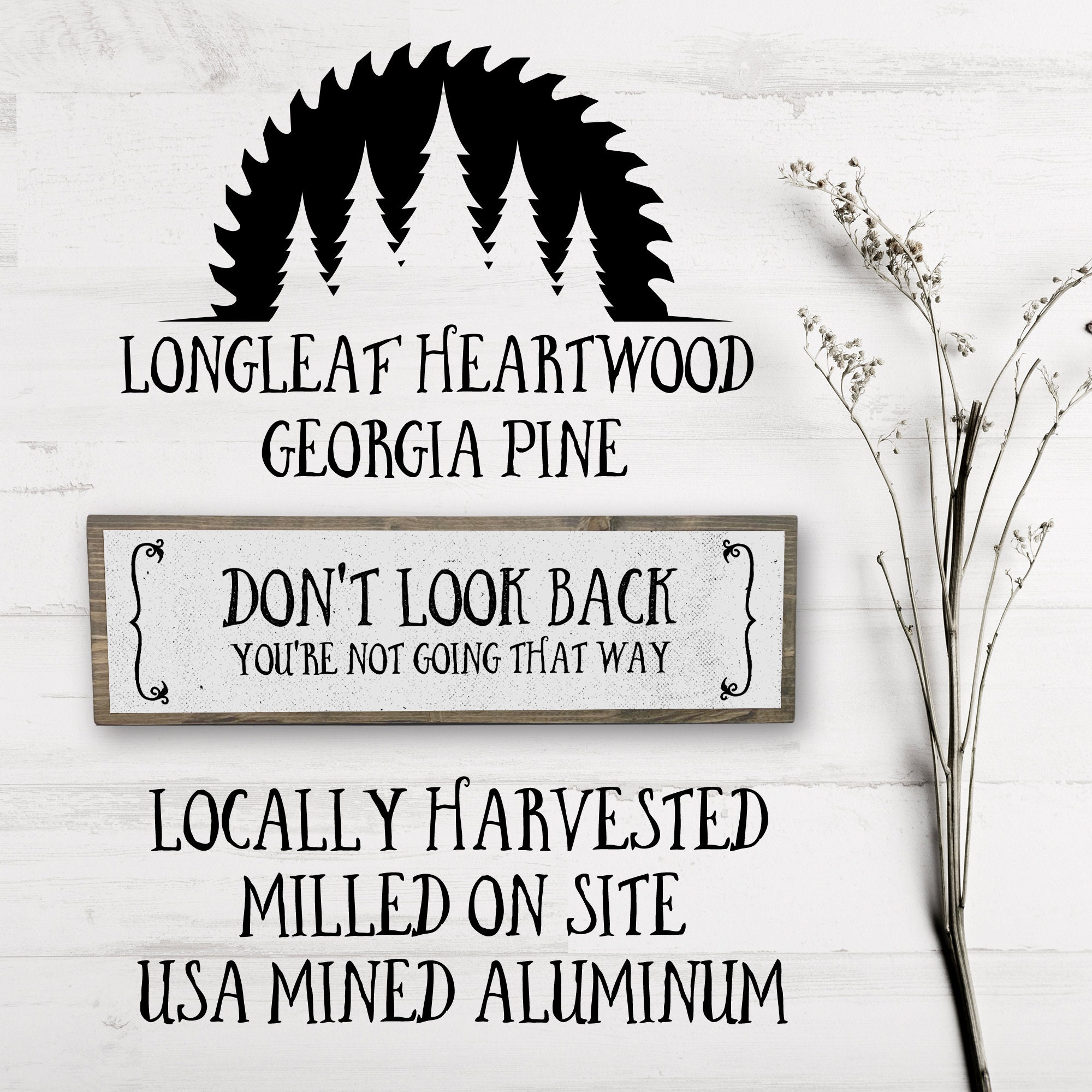 Inspirational Wood & Metal Sign: Don't Look Back - Motivational Wall ...