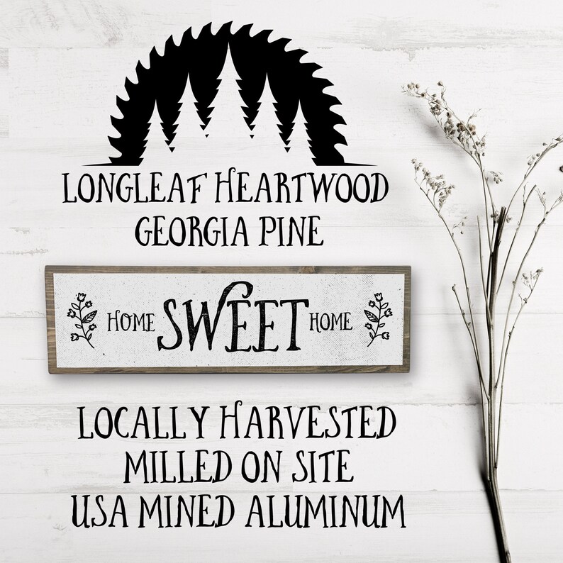 Home Sweet Home Wood Sign: Rustic Metal Farmhouse Decor - Etsy