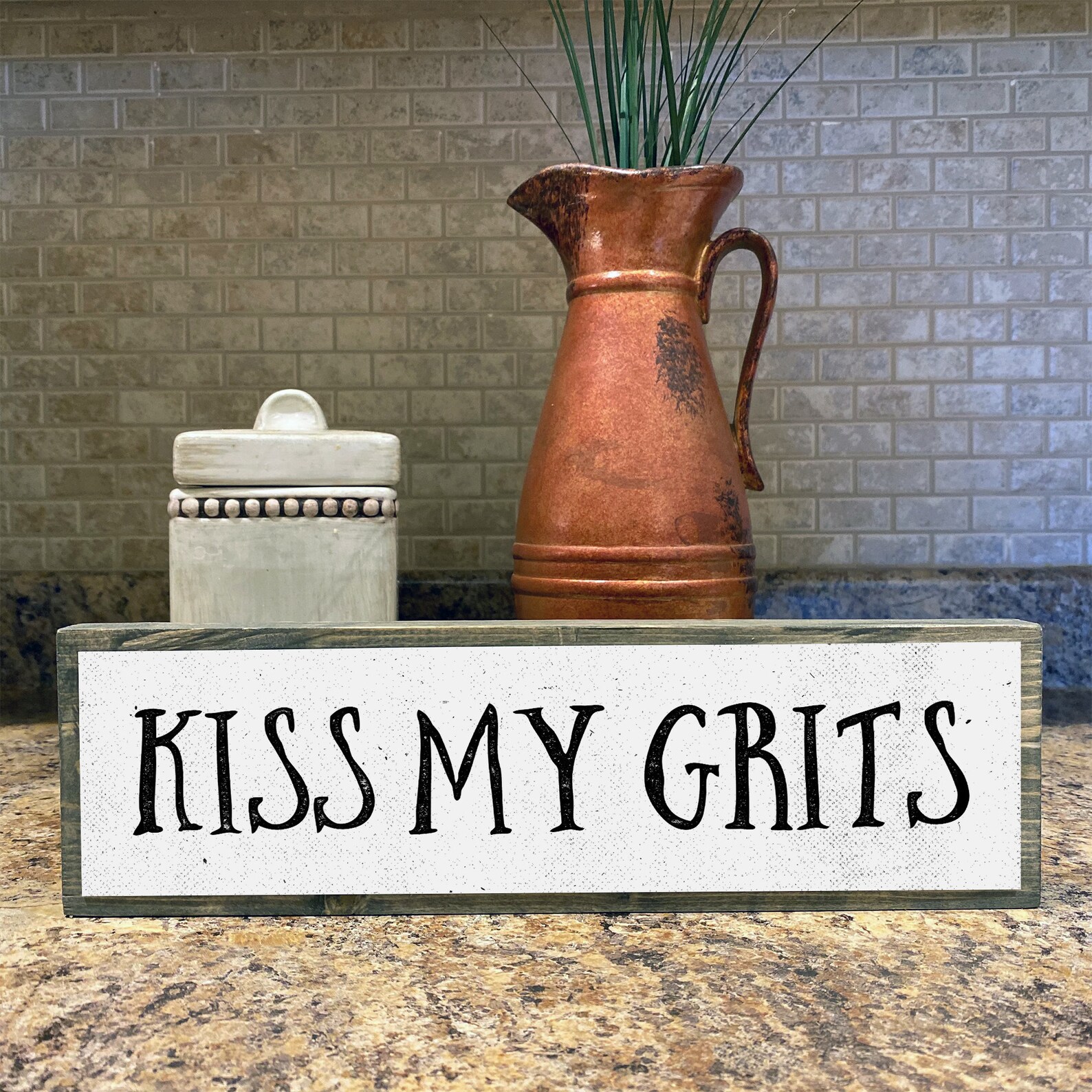 Kiss My Grits Southern Signs for Home Southern Sayings | Etsy