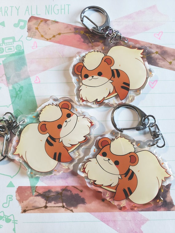 2 Growlithe Chibi Pokemone Acrylic Charm - Etsy