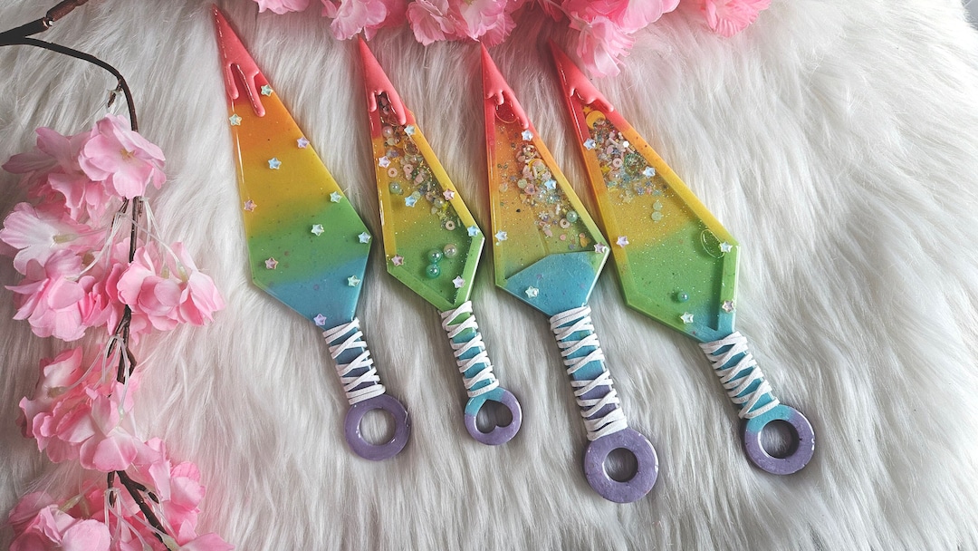 Rainbow Prop Shaker and Non-shaker Resin Kunai - Etsy