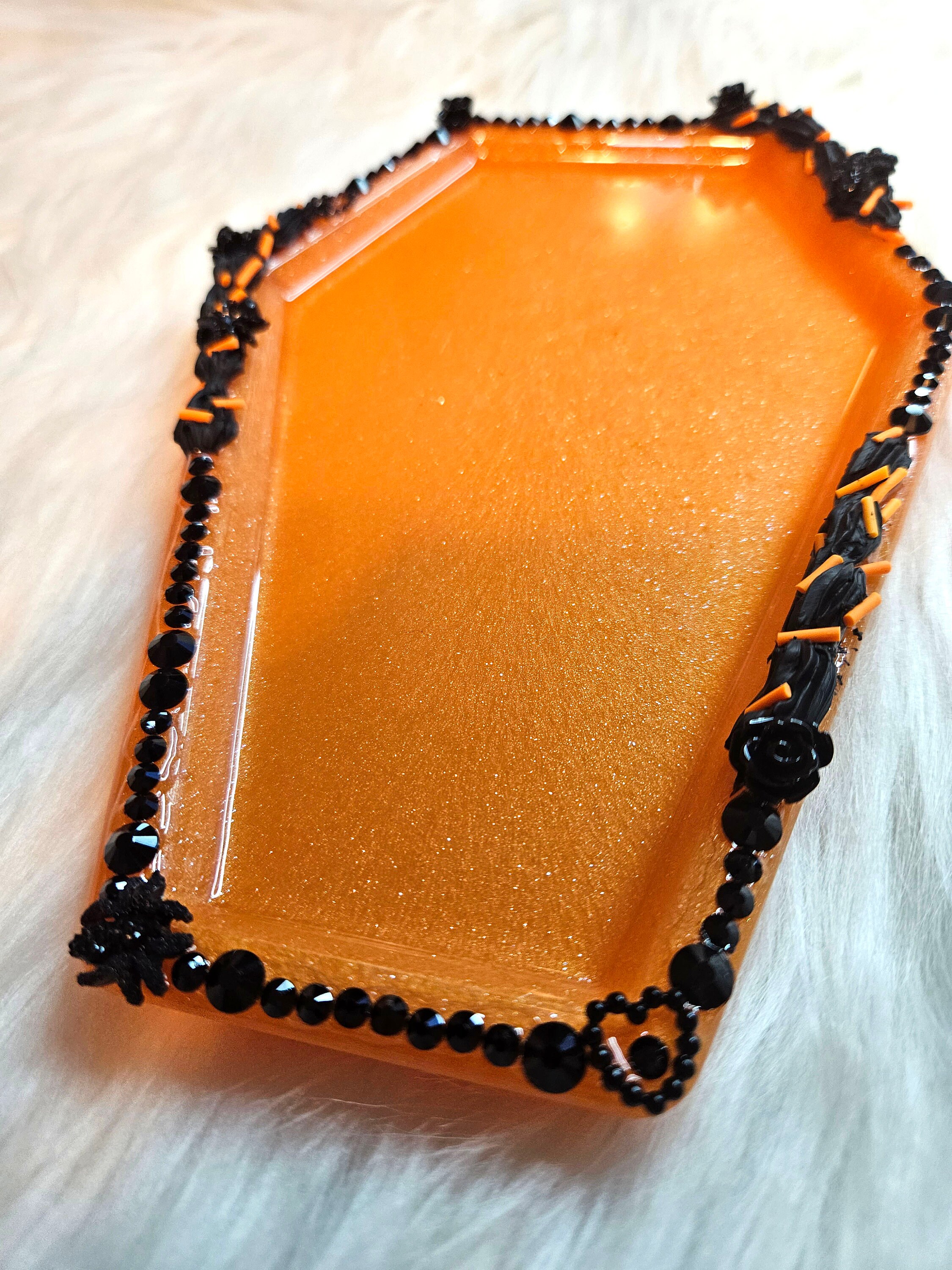 Halloween Giant Orange Coffin Resin Trinket Tray - Etsy