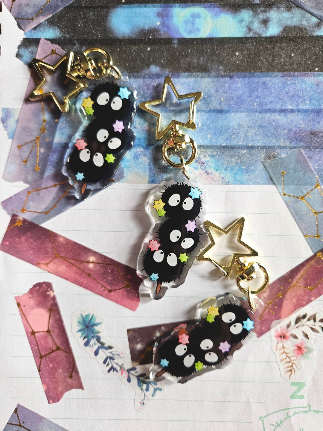 2" Soot Sprite Dango Stack Spirited Away Acrylic Phone Charm - Etsy