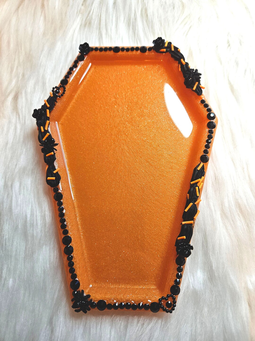 Halloween Giant Orange Coffin Resin Trinket Tray - Etsy