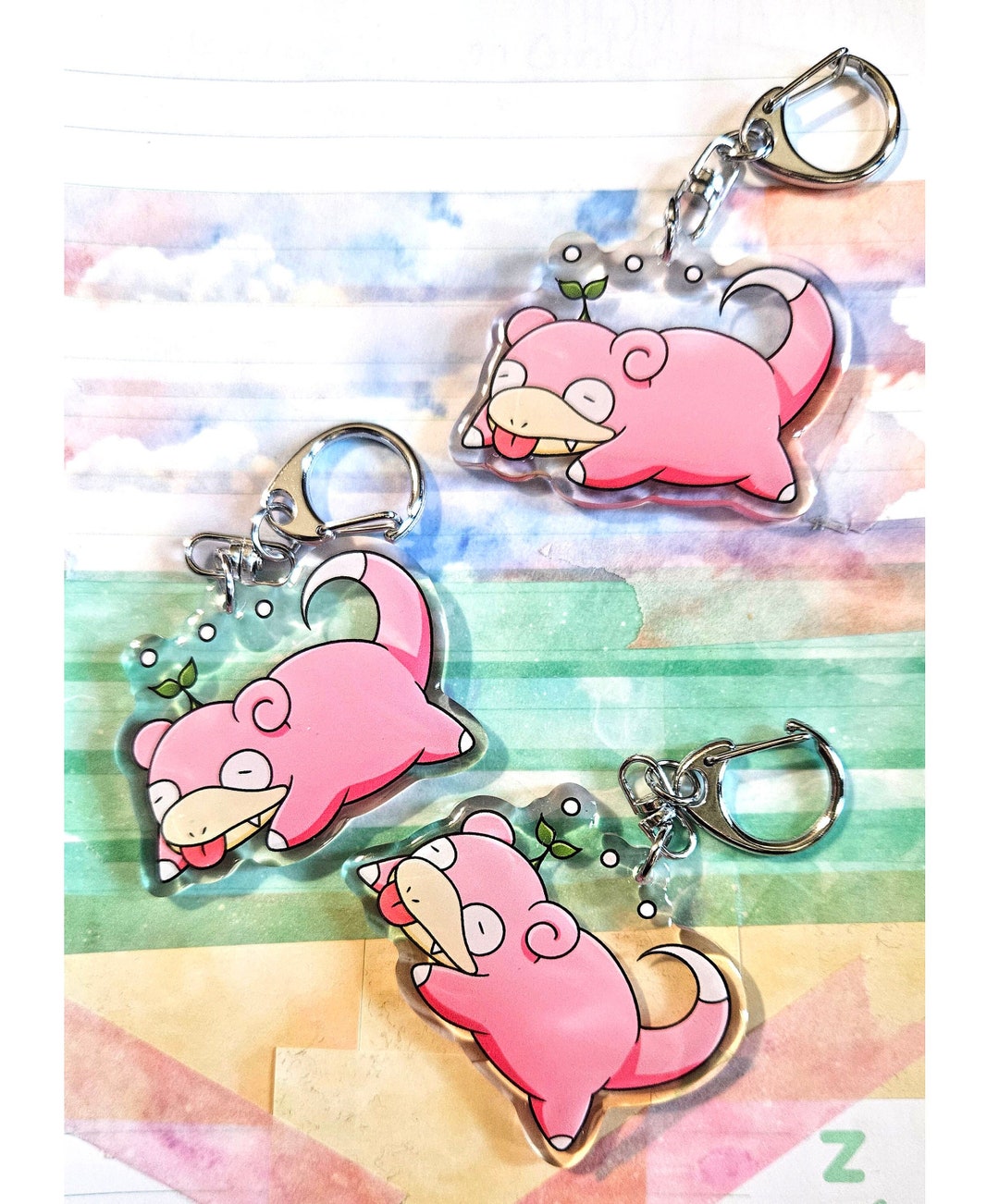 2" Slowpoke Pokemone Keychain Phone Charm - Etsy