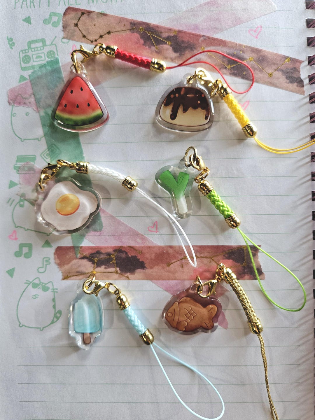 1" Egg, Leek, Watermelon Phone Strap Charm - Etsy