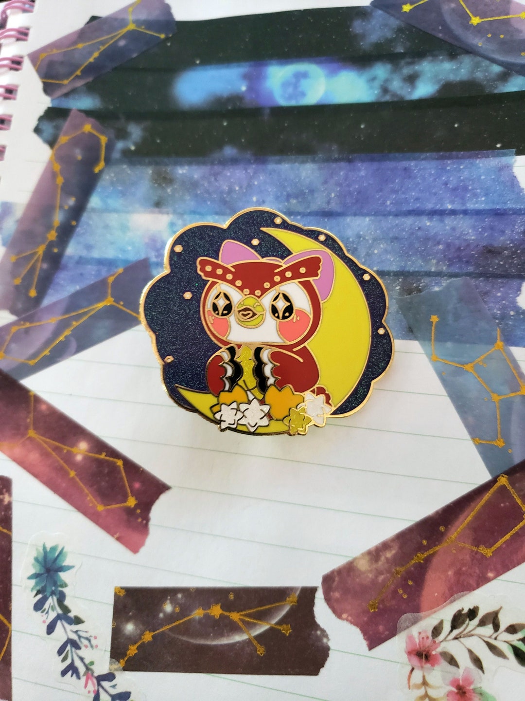 I[last BATCH] 2" Celeste Villager ACNH Glitter Hard Enamel Pin - Etsy