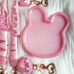 Iridescent Pastel Soft Pink Resin Daggers, Cleaver, Trinket Tray ...