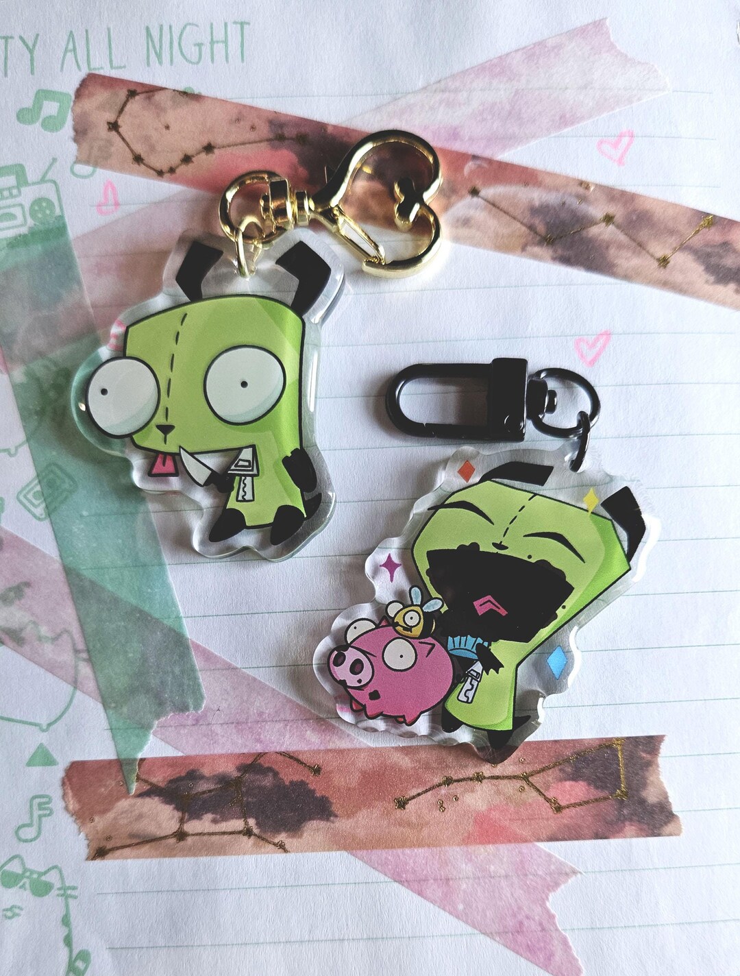 2" Invader Zim Gir Green Puppy Keychain Phone Charm - Etsy