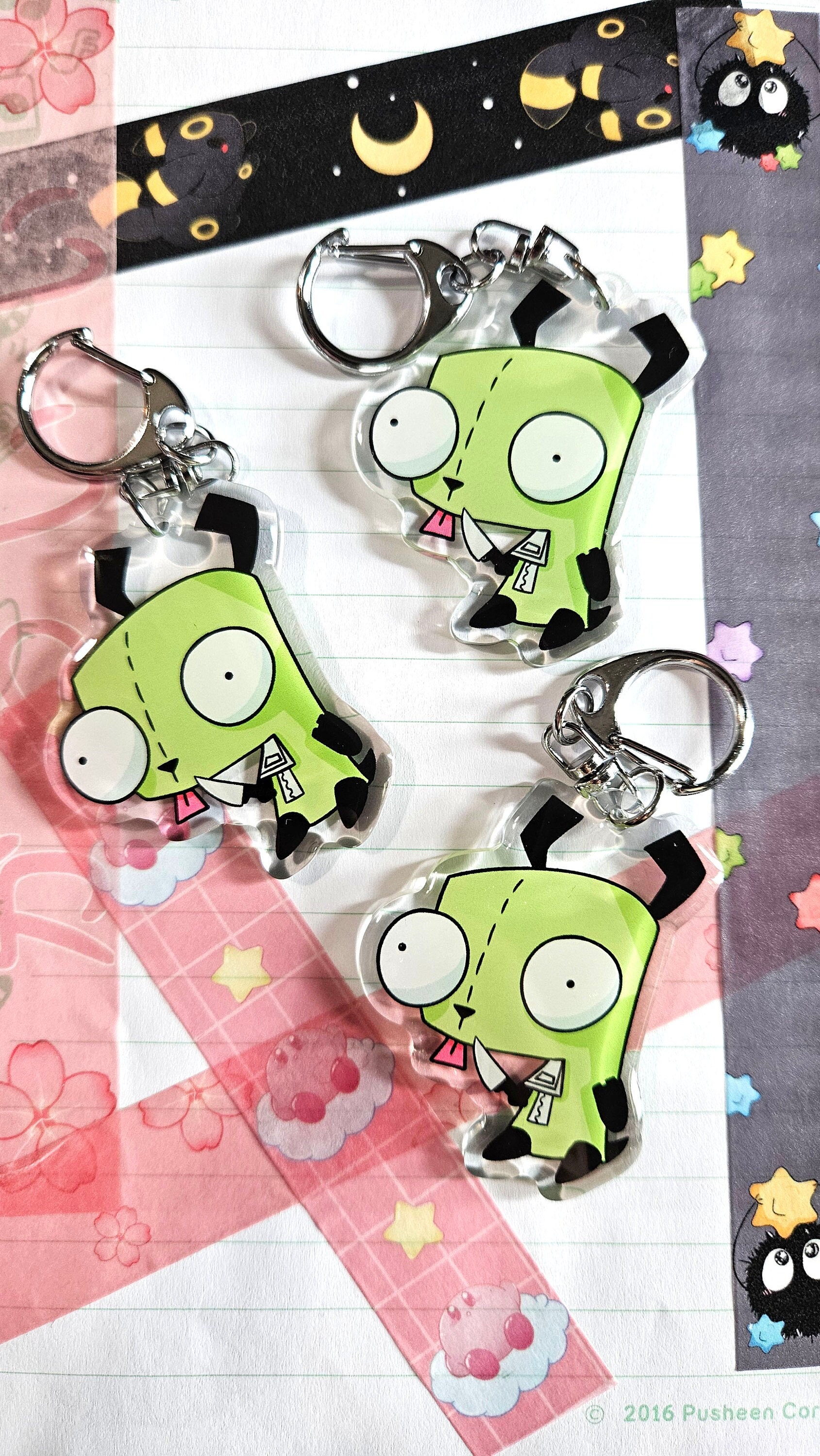 2" Invader Zim Gir Green Puppy Keychain Phone Charm - Etsy