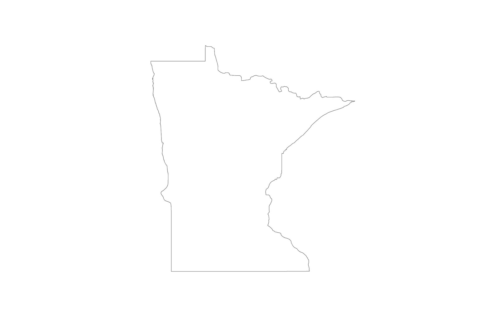 High Resolution Minnesota DXF for CNC, 3D Printing, Laser Cutting, Etc ...