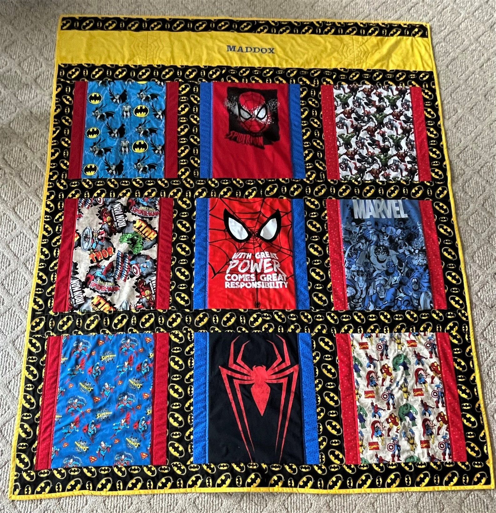 Superhero Quilt Made to Order - Etsy