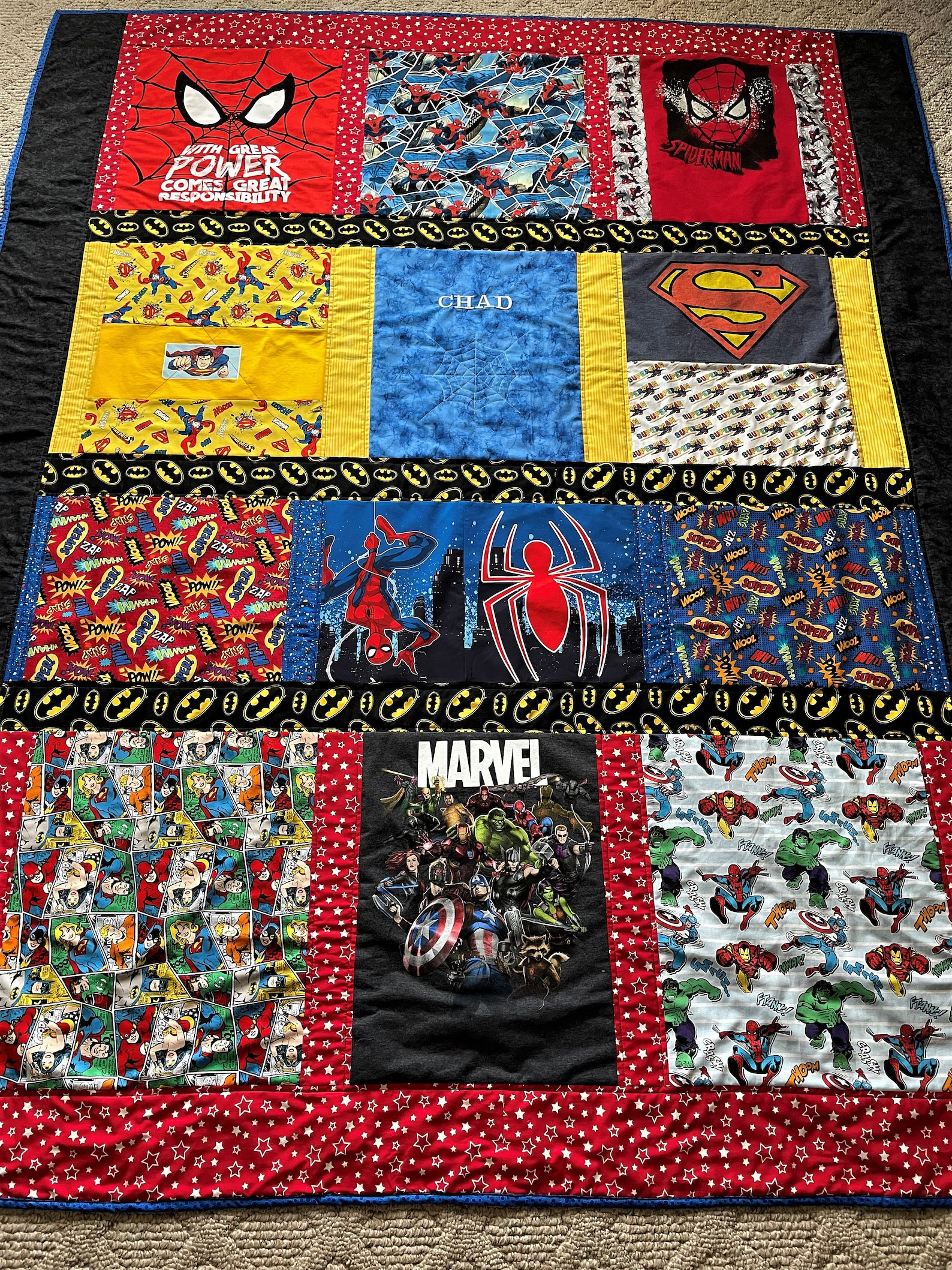 Superhero Quilt Made to Order - Etsy