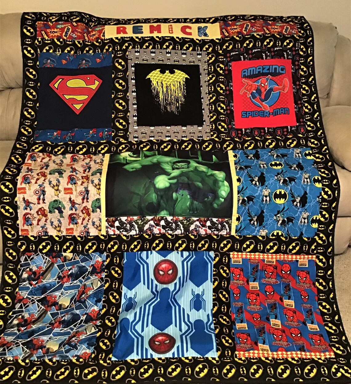 Superhero Quilt Made to Order - Etsy
