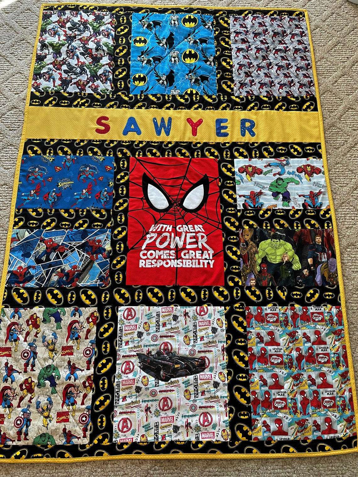 Superhero Quilt Made to Order - Etsy