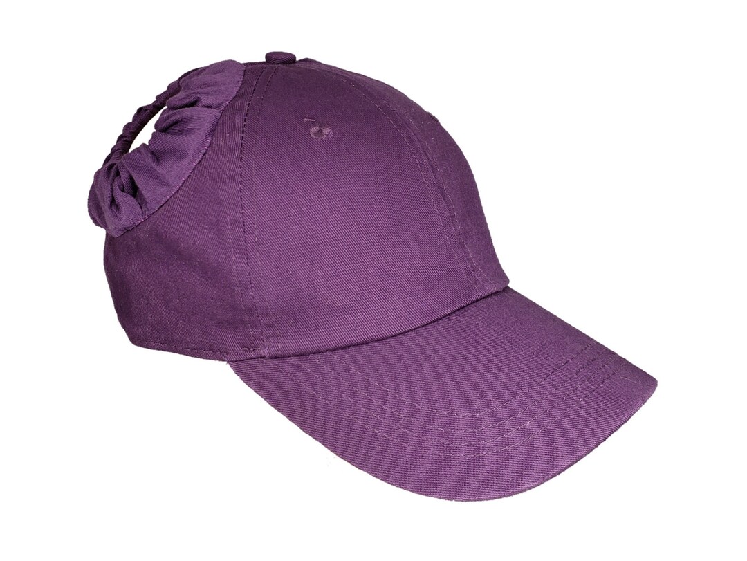 BUNZ OUT Purple Baseball Cap Space Buns Pigtails Female Cap Pony Cap ...