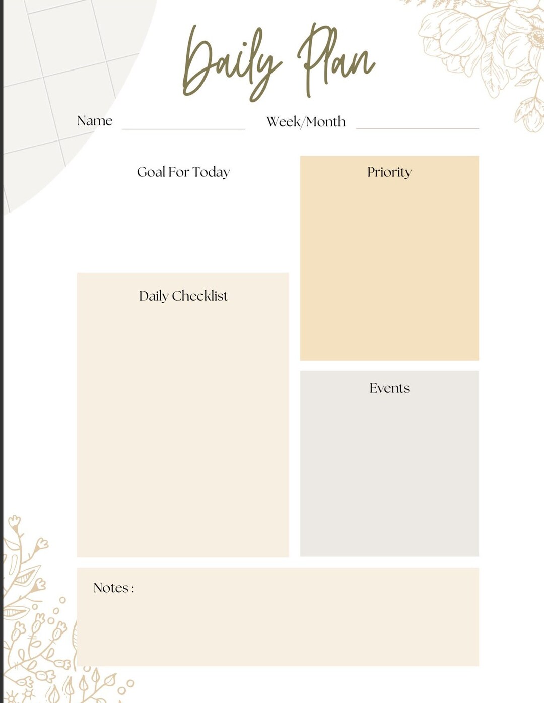 Daily Planner-printable Pdf-minimalist Aesthetic - Etsy