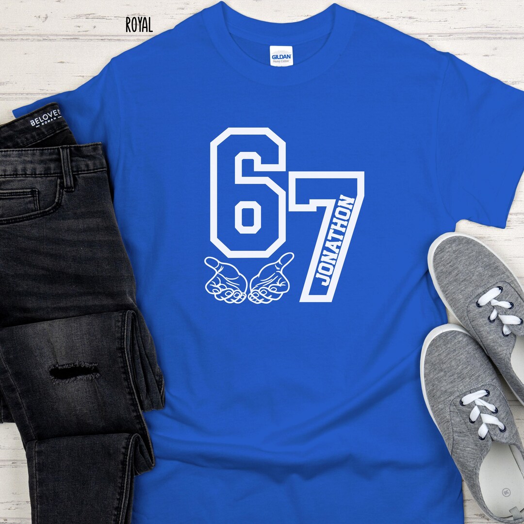 Personalized Kids 67 Shirt, Custom Six Seven Tshirt Youth, School 6 7 ...