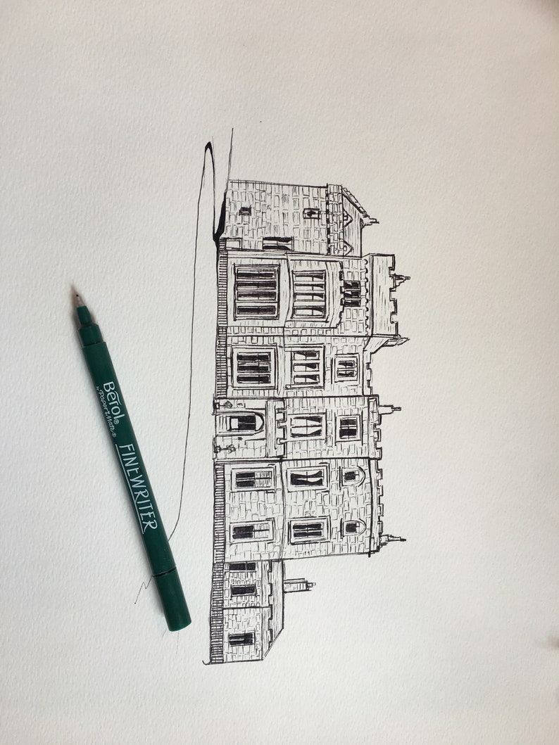 Personalised Wedding Venue Drawing Illustration Artwork - Etsy