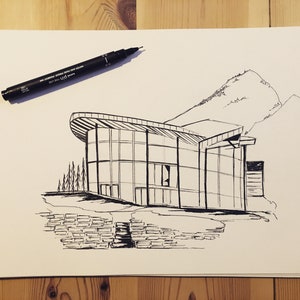 Personalised Wedding Venue Drawing Illustration Artwork - Etsy