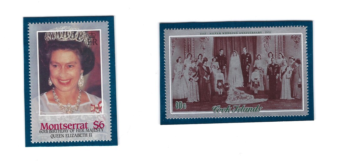 Pair of Queen Elizabeth II Postage Stamp Refrigerator Magnets - Etsy