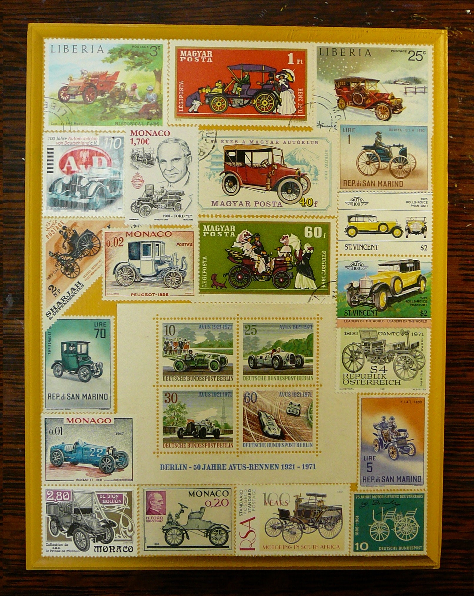 Classic Cars Postage Stamps Collage - Etsy