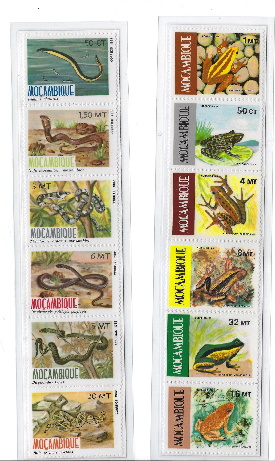 Pair of Frog and Snake Postage Stamp Bookmarks - Etsy