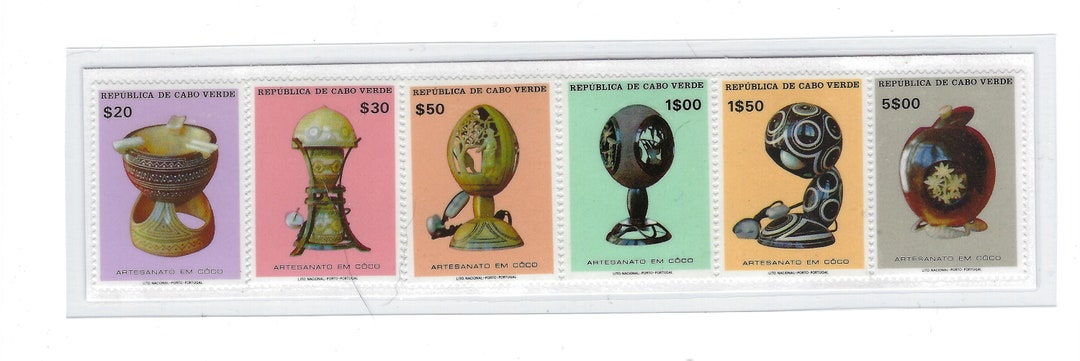 Unusual Coconut Shell Art Postage Stamps Bookmark - Etsy