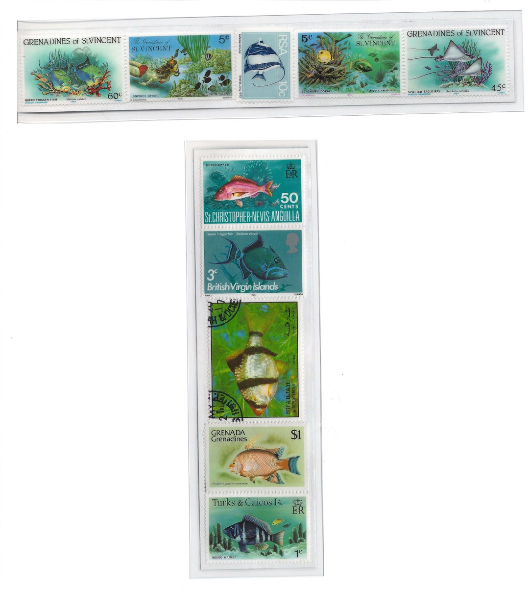 Tropical Fish of the World - Set of 3 Postage Stamps Bookmarks - Etsy