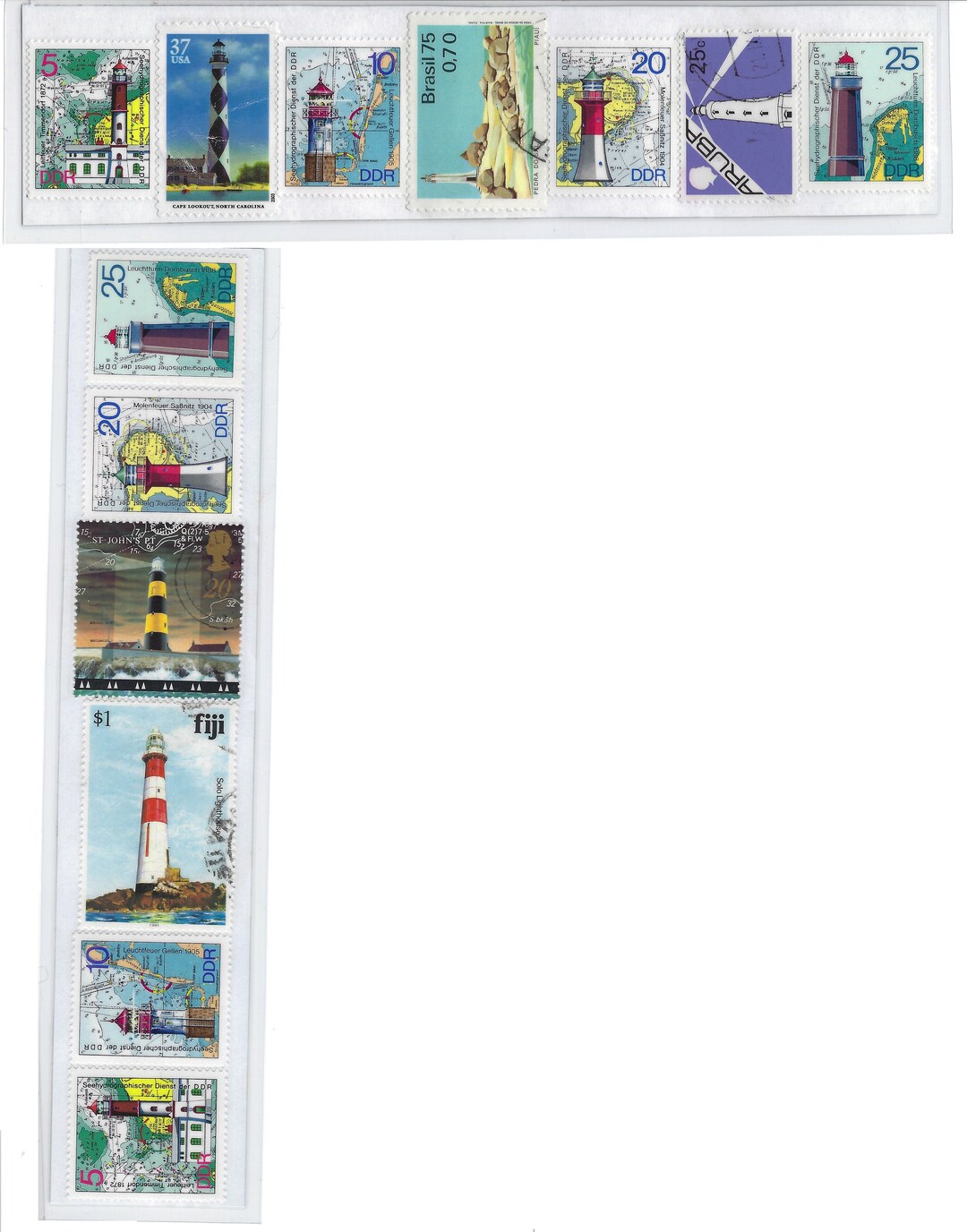 Pair of Lighthouses Postage Stamps Bookmarks - Etsy