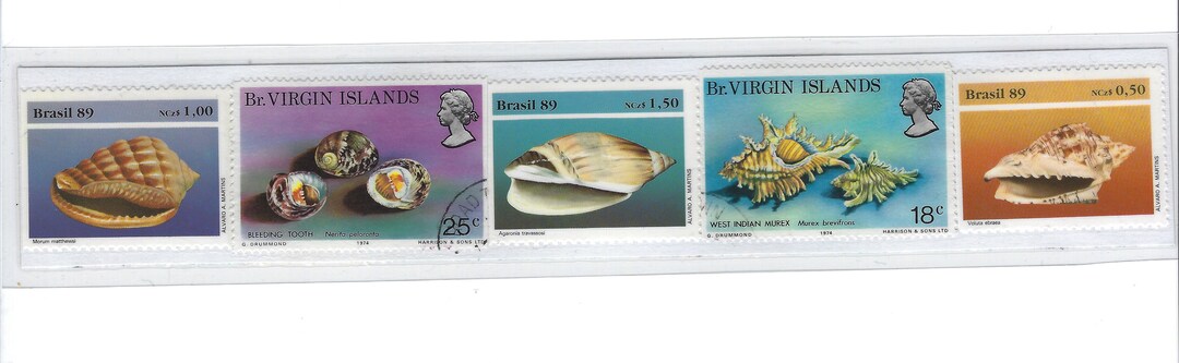 Shells Postage Stamps Bookmark - Etsy