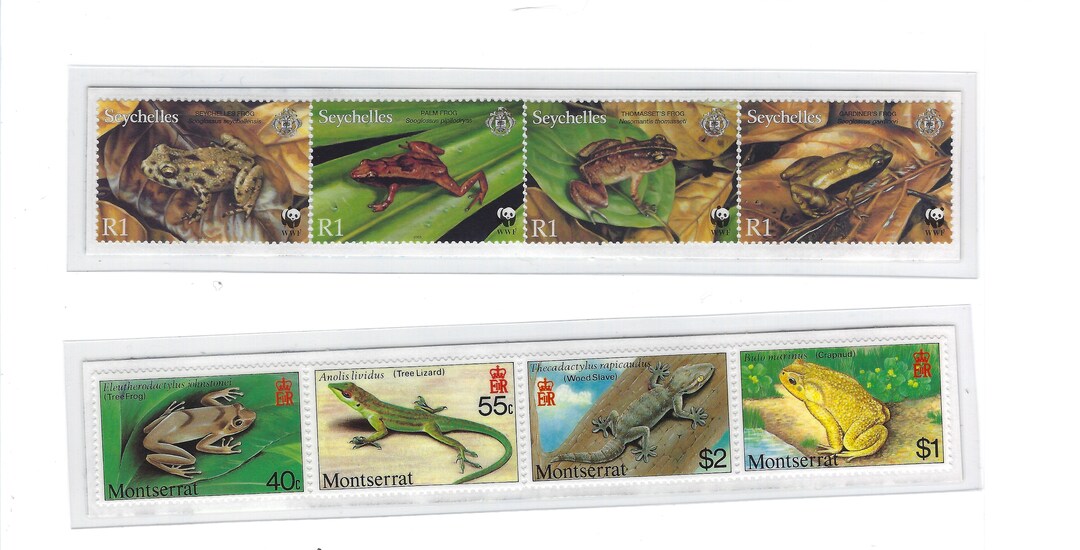 Frogs and Lizards Pair of Postage Stamp Bookmarks - Etsy