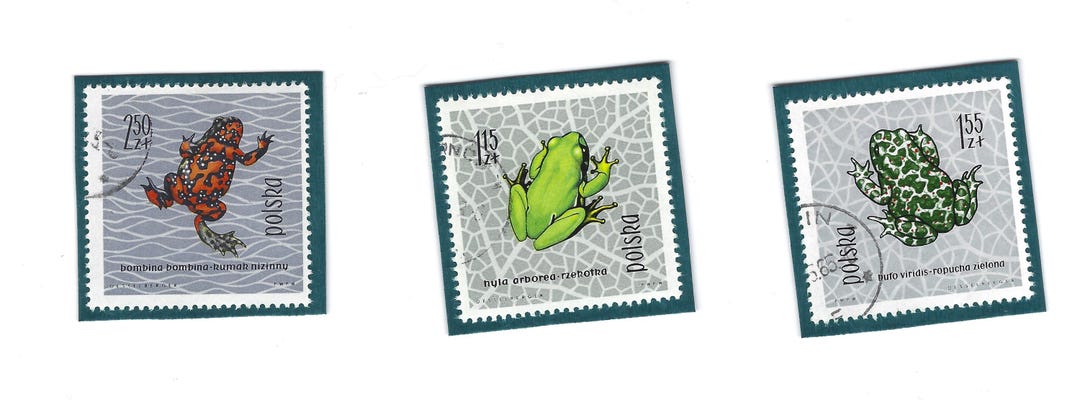Set of Three Frog and Toad Postage Stamp Magnets - Etsy