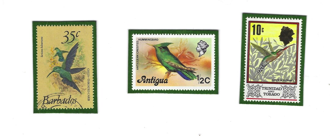 Set of Three Hummingbird Postage Stamp Magnets - Etsy