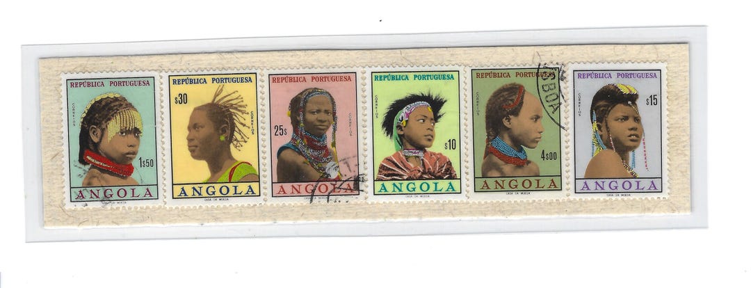 Angolan Traditional Hairstyles and Headdresses Postage Stamps Bookmark ...
