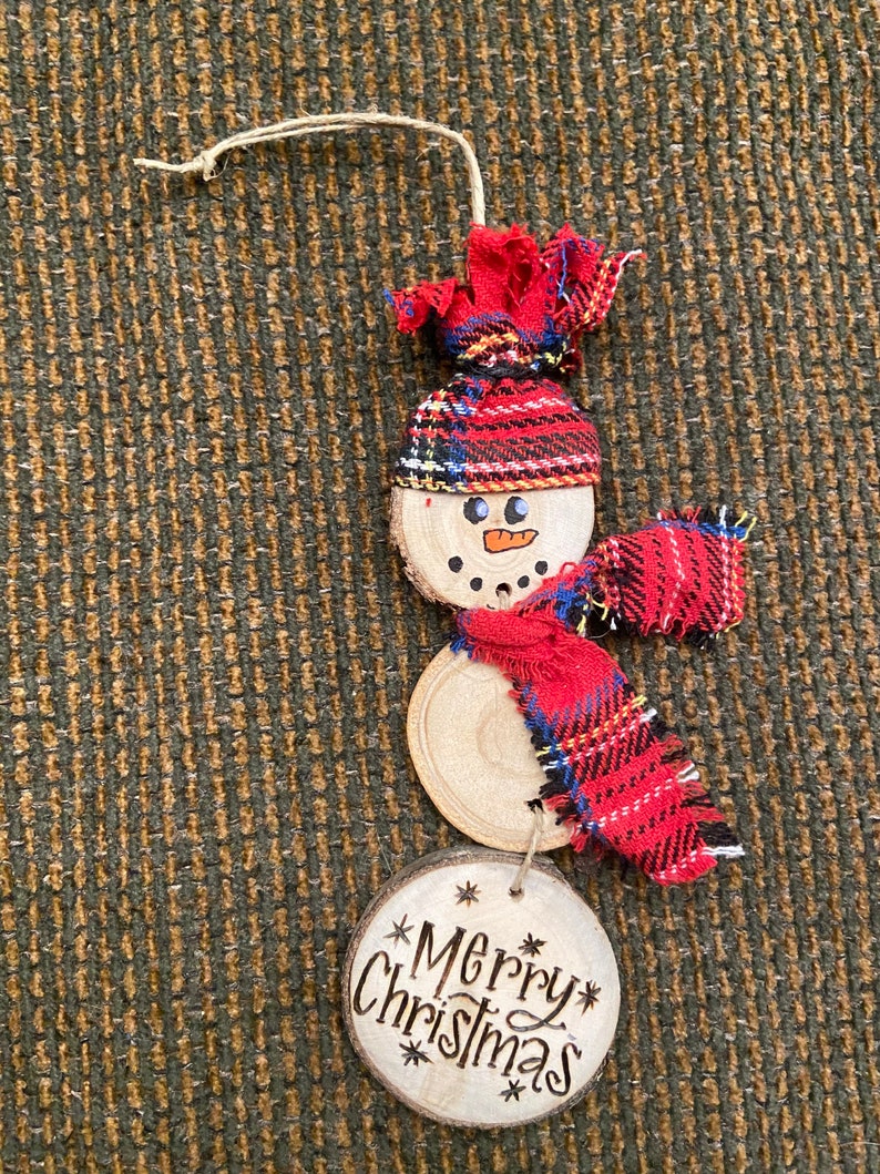 Snowman Gift Tags/ornaments - Wood Slice - Etsy