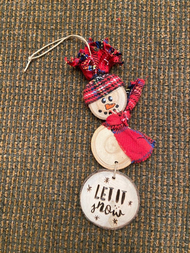 Snowman Gift Tags/ornaments - Wood Slice - Etsy