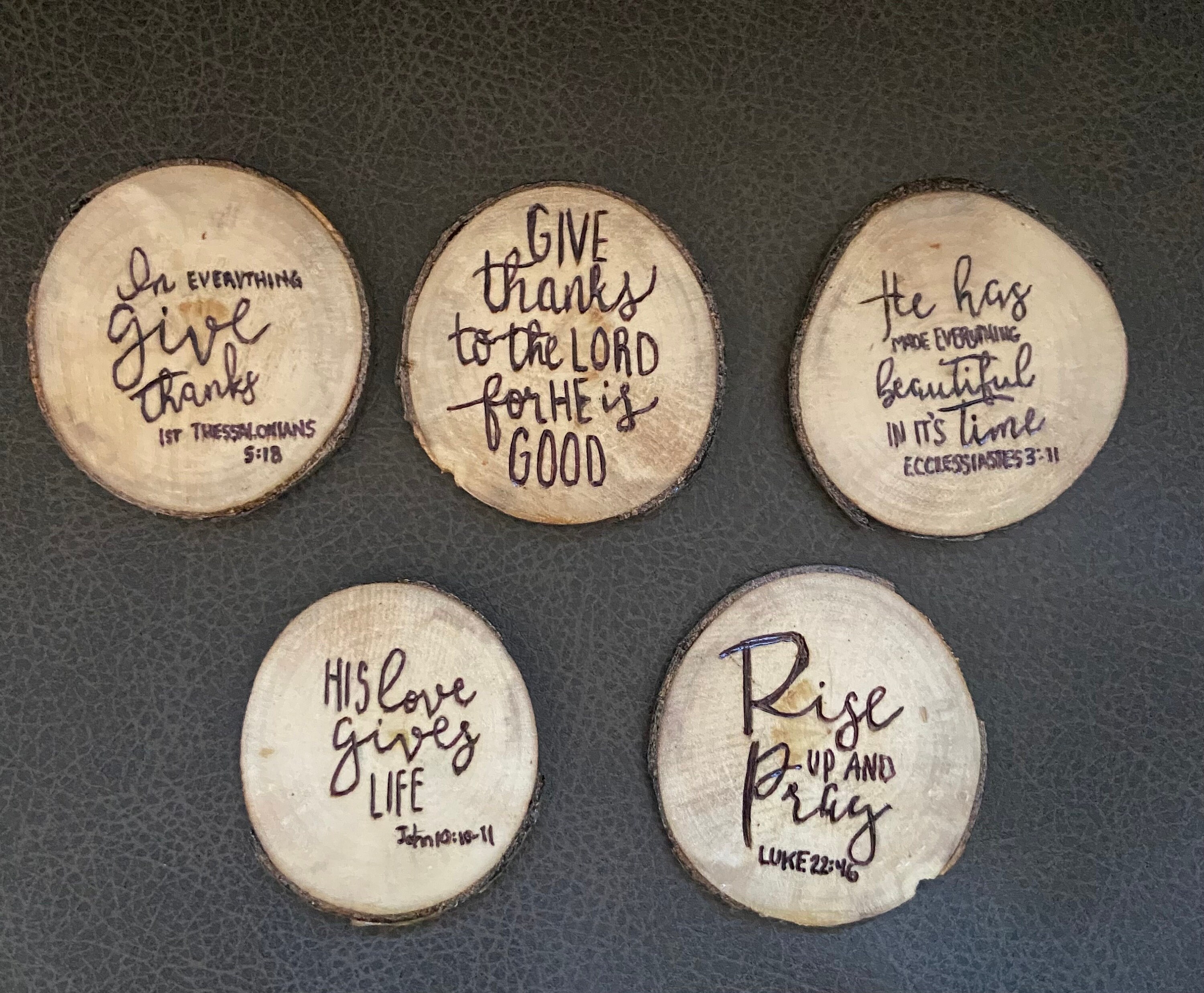 Set of 5 Inspirational Quotes Wood Slice Magnets - Etsy