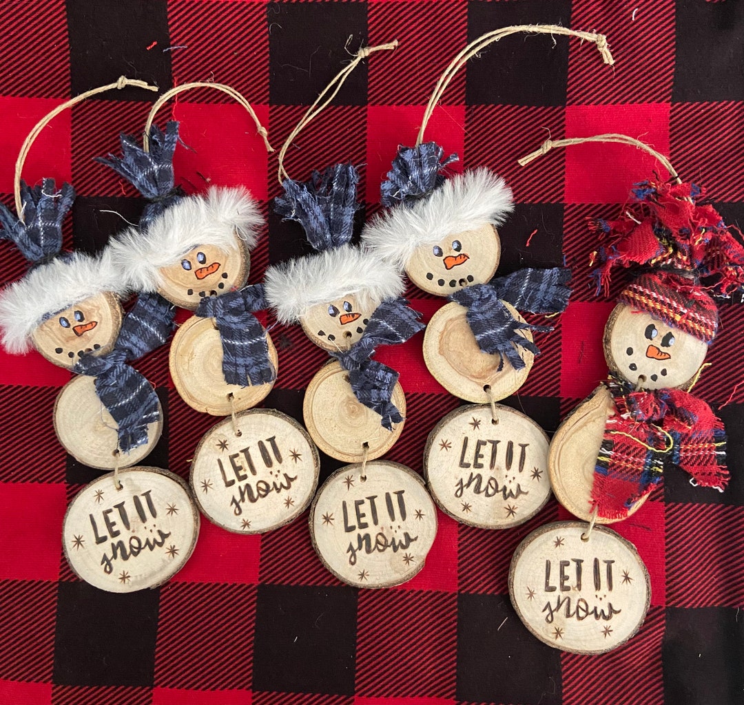 Snowman Gift Tags/ornaments - Wood Slice - Etsy