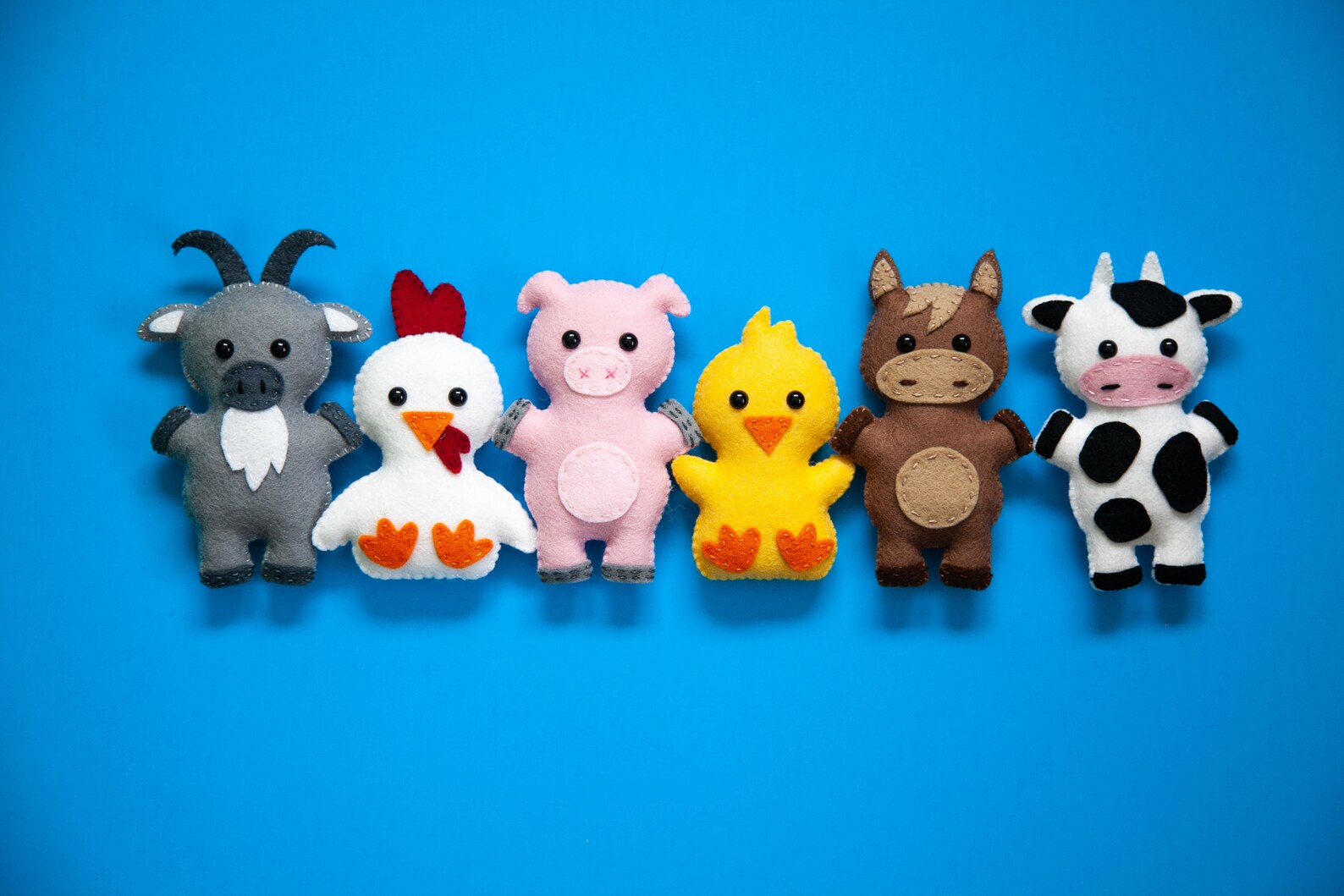 Pattern Farm Animal Set With Pig Horse Cow Goat Chicken - Etsy