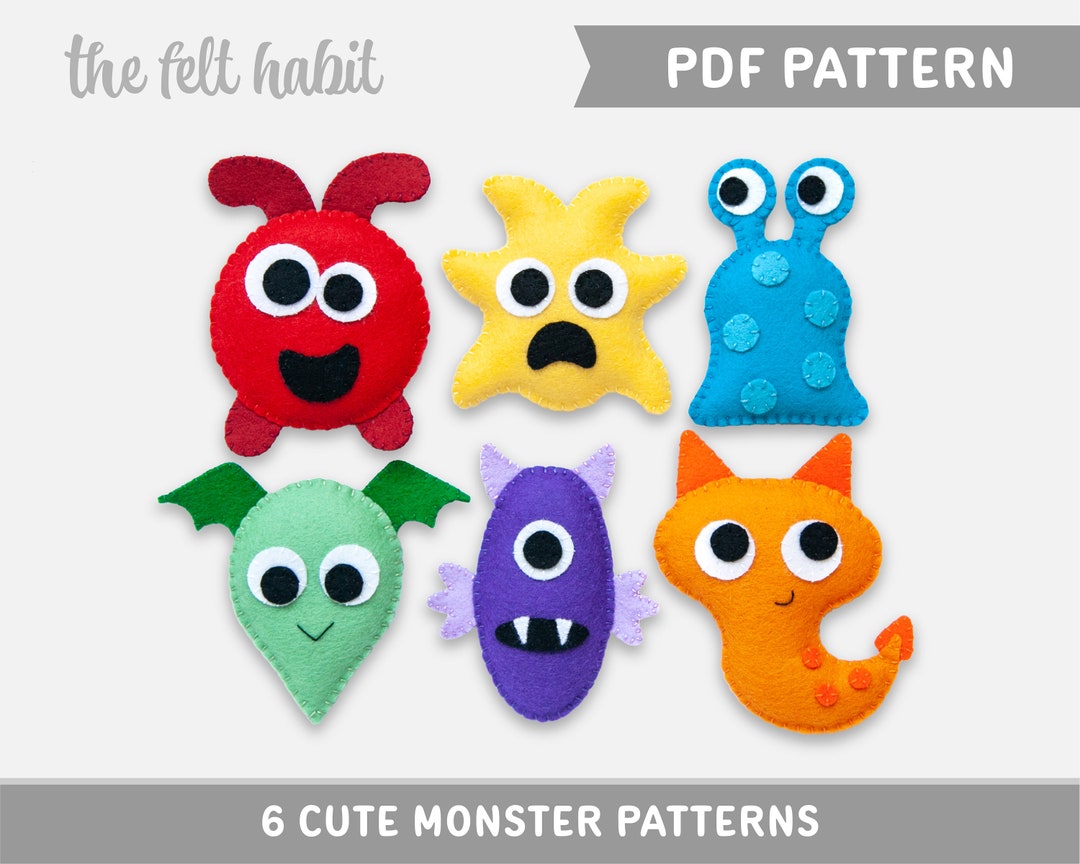 Pattern Cute Monsters PDF Digital Sewing Tutorial Download - Etsy