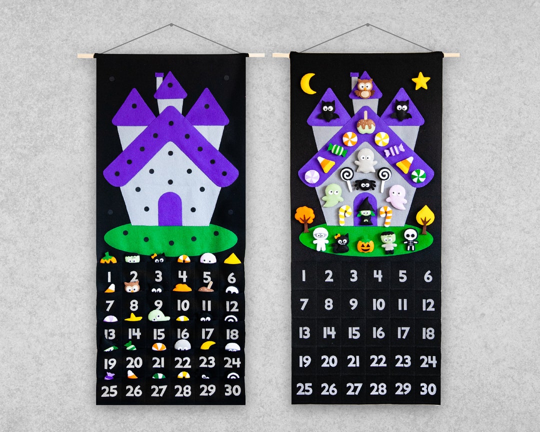 Felt Halloween Haunted House Advent Calendar Sewing Pattern (PDF ...