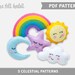 Pattern Felt Celestial Sewing Pattern Rainbow Sun Cloud - Etsy