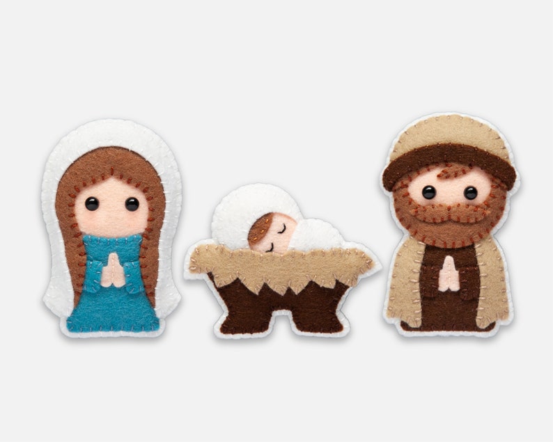 Felt Nativity Pattern Baby Jesus Virgin Mary Joseph Angel - Etsy