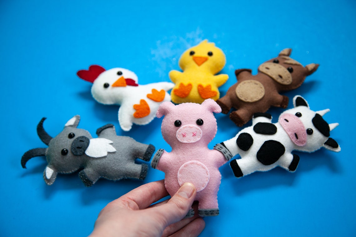 Pattern Farm Animal Set With Pig Horse Cow Goat Chicken - Etsy