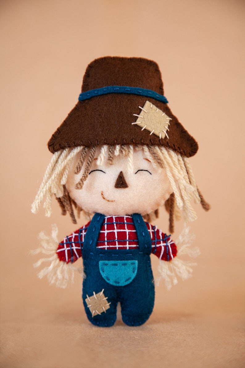 Felt Halloween Scarecrow and Fall Plush Doll Sewing Pattern (digital ...