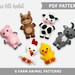 Pattern - Farm Animal Set With Pig, Horse, Cow, Goat, Chicken and Baby ...